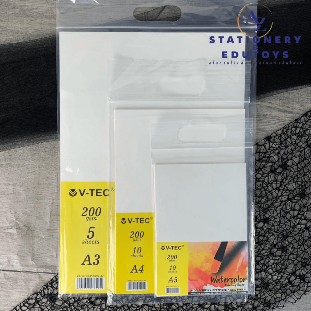 V-tec กระดาษสีน้ํา A5 A4 A3 200 GSM กระดาษสีน้ํากดเย็นภาพวาดกระดาษ | Shopee Thailand