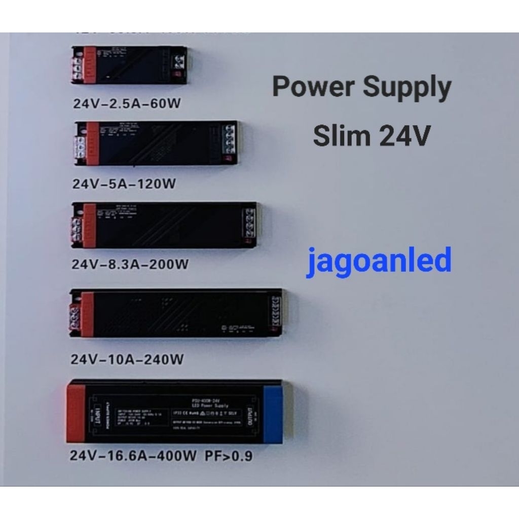 อะแดปเตอร์หม้อแปลงไฟฟ้า LED Strip แหล่งจ่ายไฟ Slim สีดํา 24V 60W 120W ...