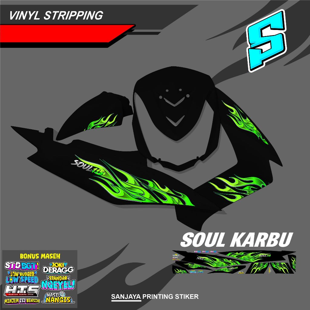 ใหม่ล่าสุด YAMAHA MIO SOUL KARBU API LIVERY SS R SIMPLE STRIPING ...