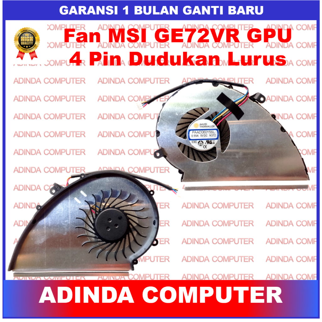 พัดลม MSI GE72VR GTX1070 GV72 Apache Pro MS-16J5 MS-179B MS-179C 8RD ...
