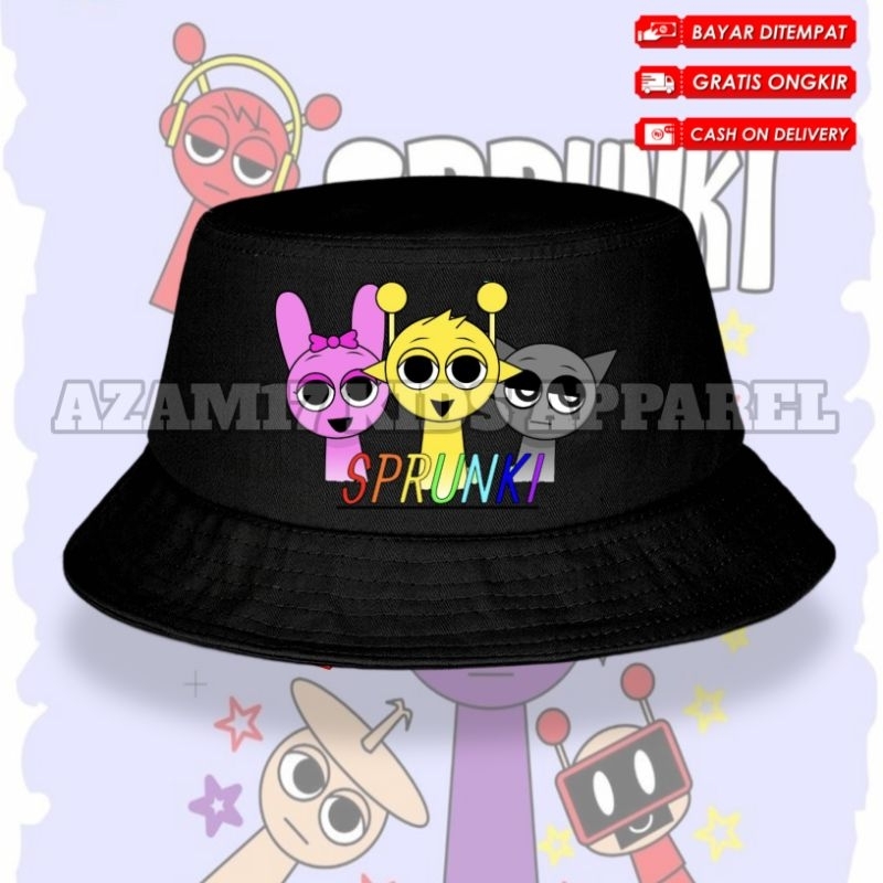 Sprunki Incredibox Childrens Bucket Hat All Character Simon Raddy Oren ...