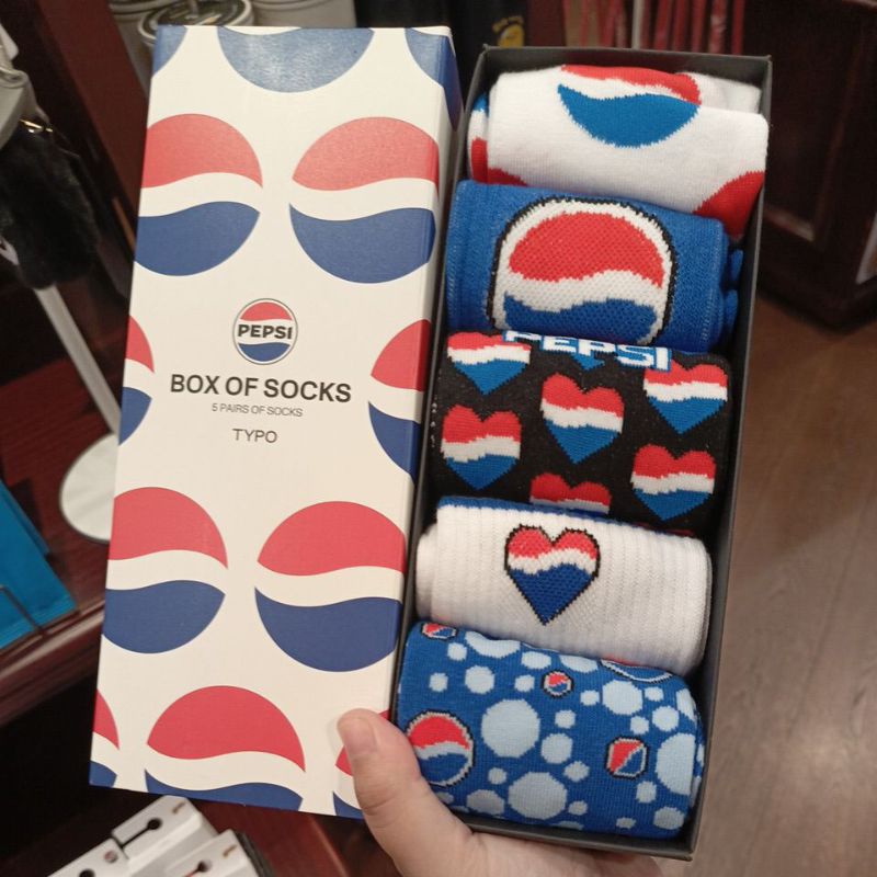 Typo Pepsi Box of Socks 5 คู่ถุงเท้าผู้ชายผู้ชายเนื้อหา 5 พรีเมี่ยม ...
