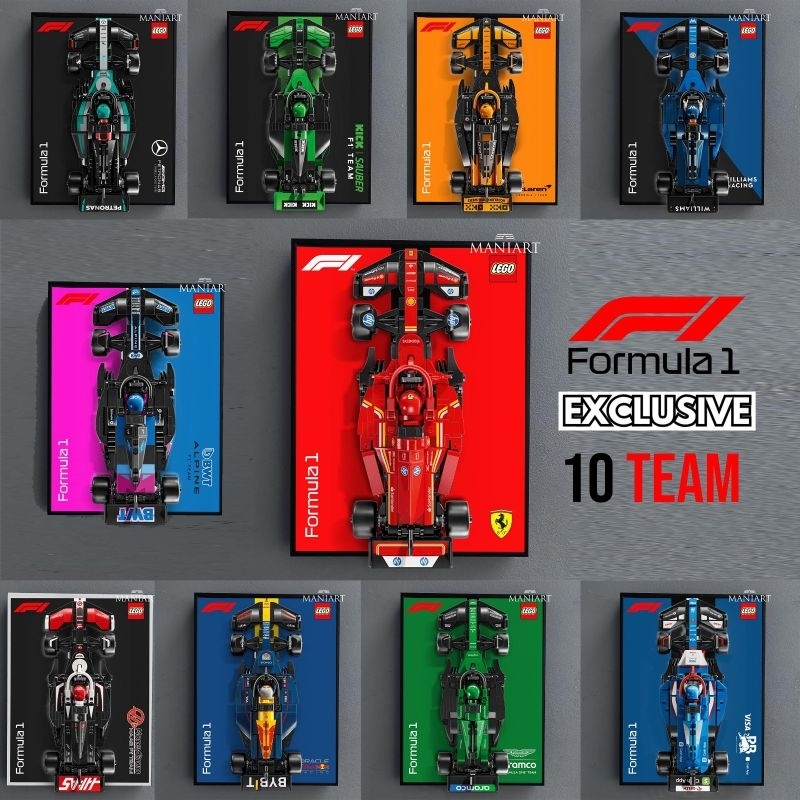 F1 Series Lego Speed Champions Display Poster Frameblock Wall Mount ...