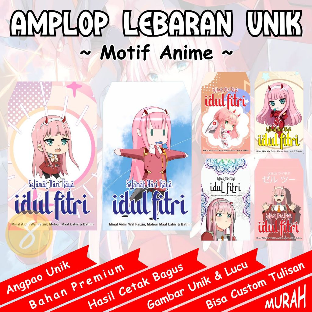 Angpao Zero Two Code 002 / UNIQUE Eid Envelope with Darling In The ...