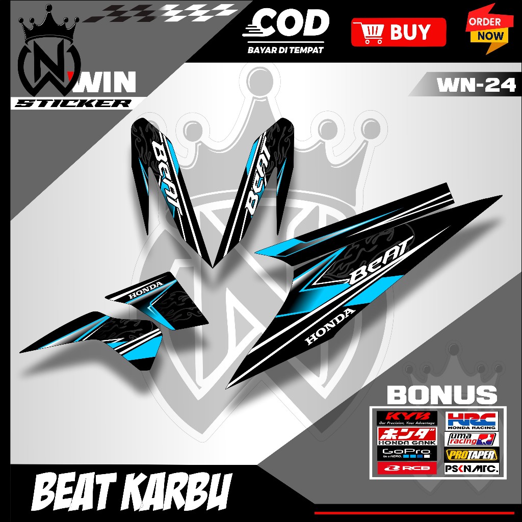 สติ๊กเกอร์ LIST HONDA BEAT COOL CARBON - STRIPING BEAT KARBU 22008-2012 ...