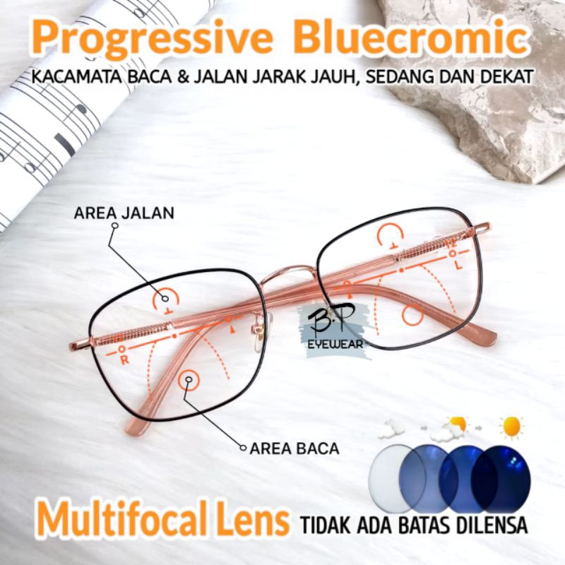 Bluechromic Progressive Reading Glasses สําหรับผู้ชาย/ผู้หญิง | แว่นตา ...