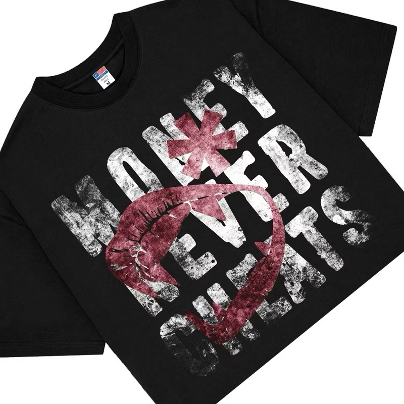 MONEY NEVER CHEATS เสื้อยืดโอเวอร์ไซส์ Boxy สําหรับผู้ชายและผู้หญิง ...