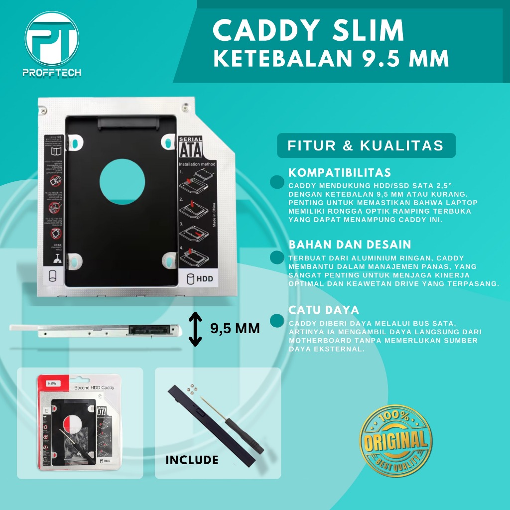 CADDY HDD THIN (SLIM) 9.5MM - (THICK) 12.7 MM. อลูมิเนียมทั้งใบ ...