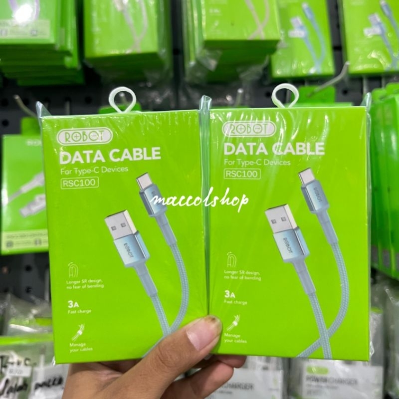 สายเคเบิลข้อมูล Robot rsc100 type-c 3A / type c rsc100 สายเคเบิลข้อมูล ...
