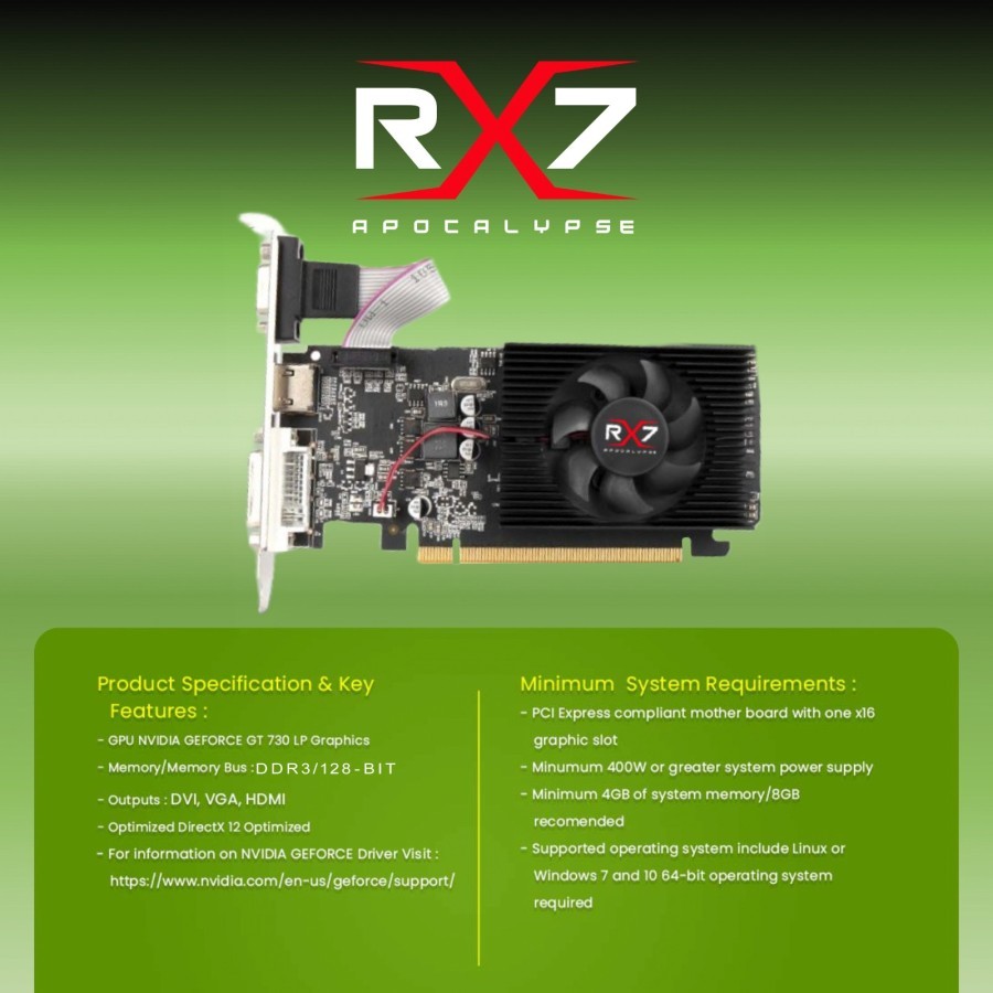 Vga RX7 GT 730 LP 4GB DDR3 128 บิตอย่างเป็นทางการ | Shopee Thailand