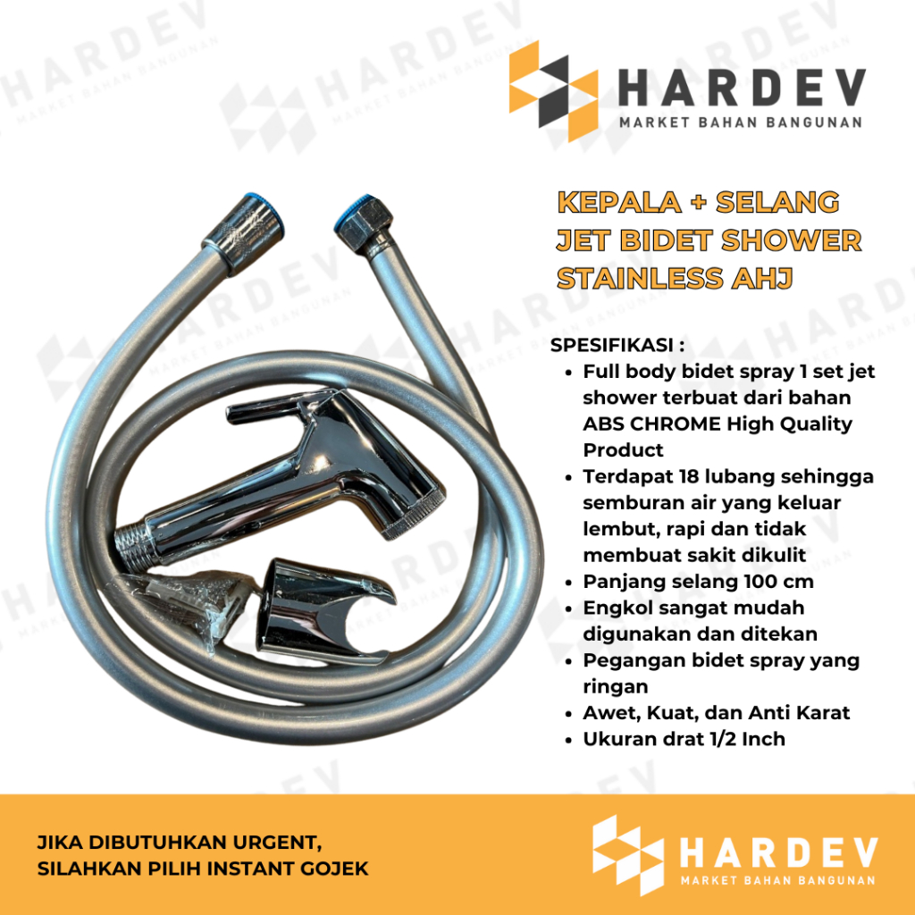 Head + Jet Hose Bidet Shower Closet AHJ Cebok Water Spray | Shopee Thailand