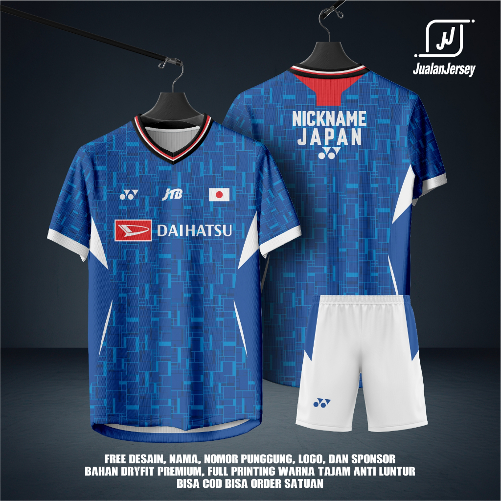 Tim JAPAN BADMINTON JERSEY 2023 ฟรี CUSTOM NAME & PB | Shopee Thailand