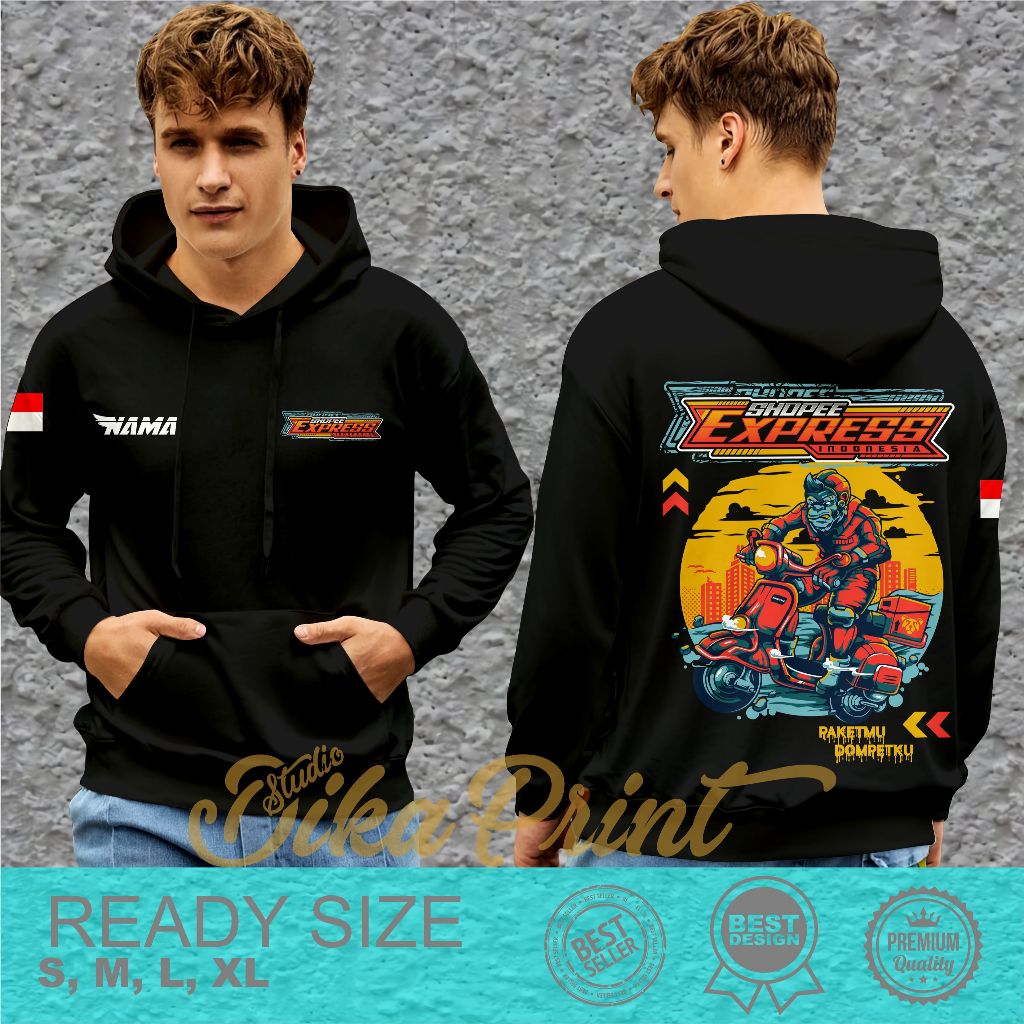 Shopee Express Indonesia Courier Hoodie Jacket Vol. 5 วัสดุที่สะดวกสบาย ...