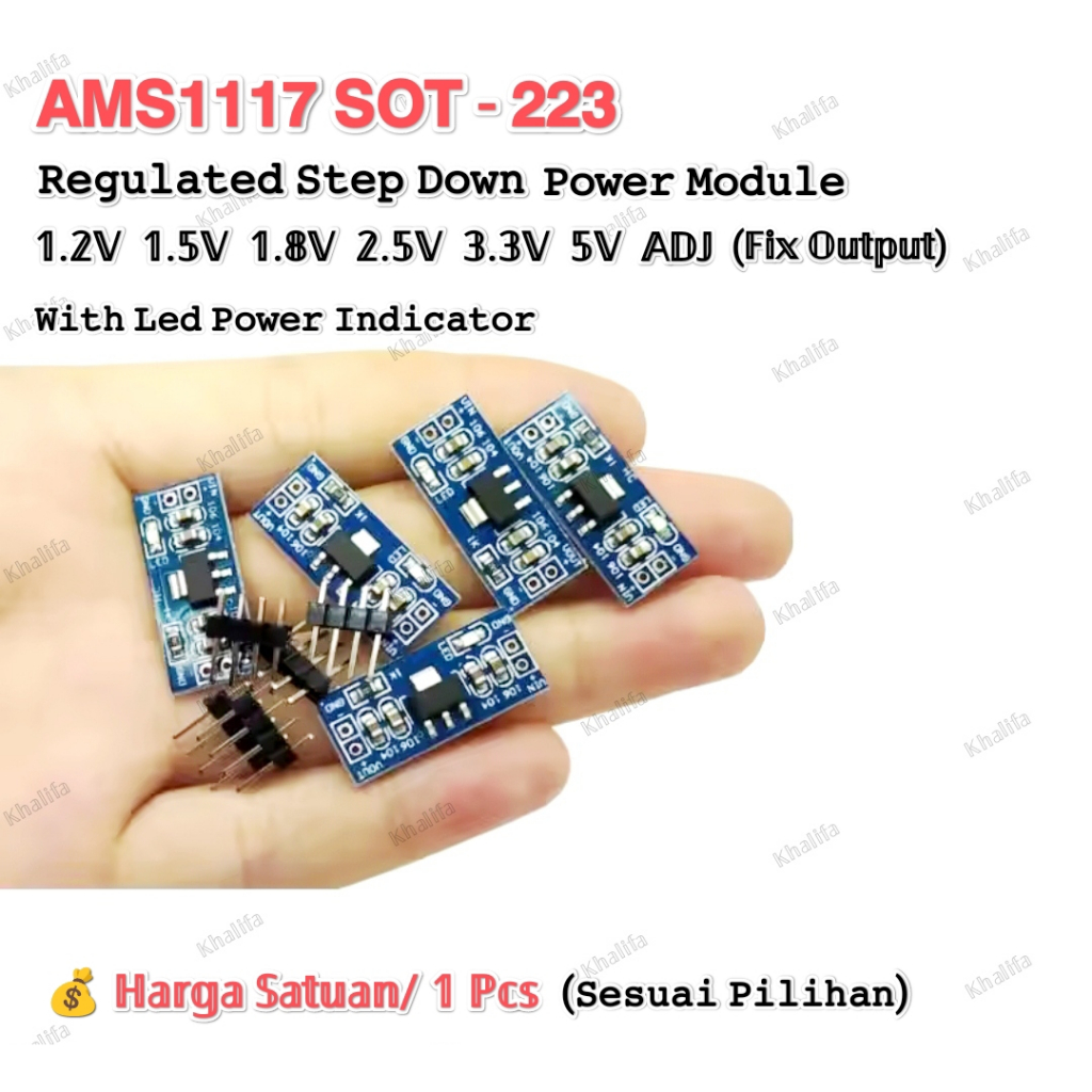 ขั้นตอนลงโมดูลบอร์ด PCB DC IC AMS117 SOT-223 ชุดแรงดันไฟฟ้าเครื่องลด ...