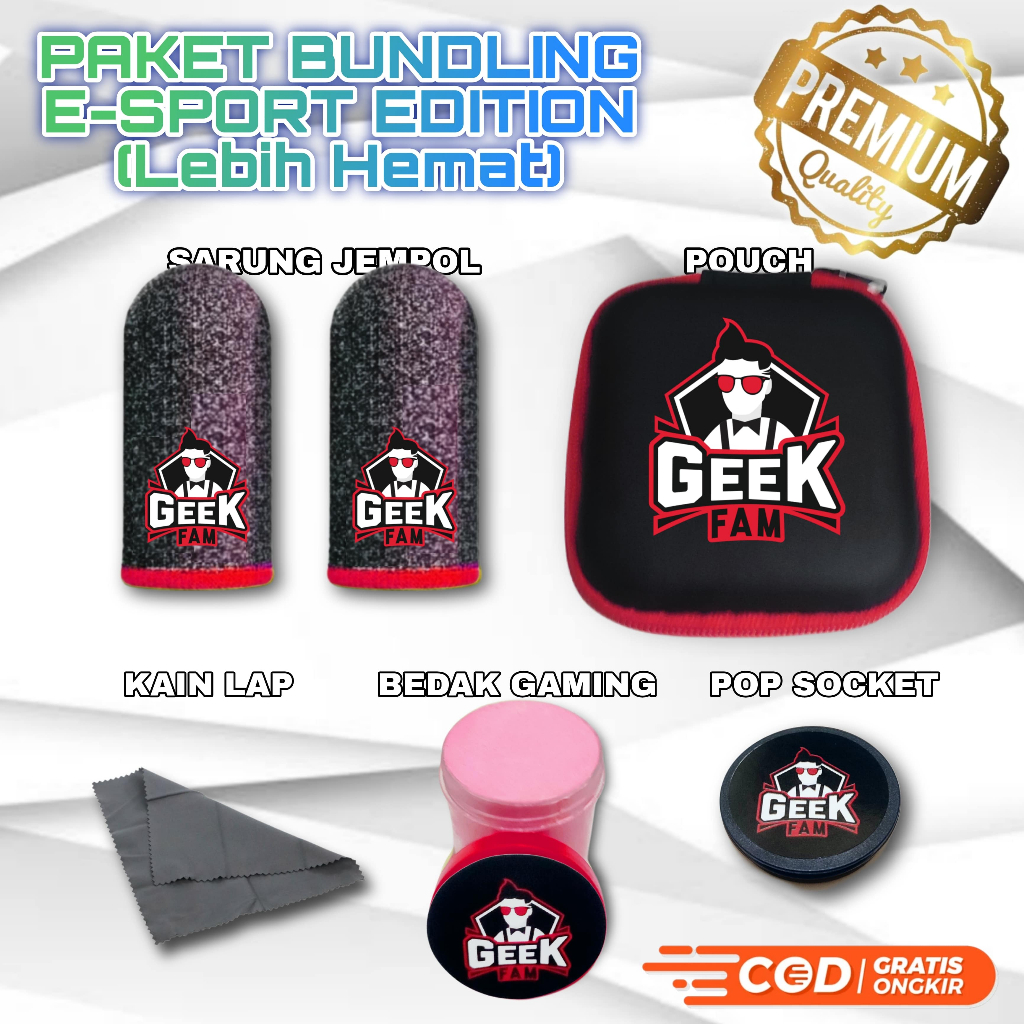 แพคเกจการเล่นเกมOFFICIAL THUMB GLOVES, GAMING POWDER, POPSOCKET, POUCH ...