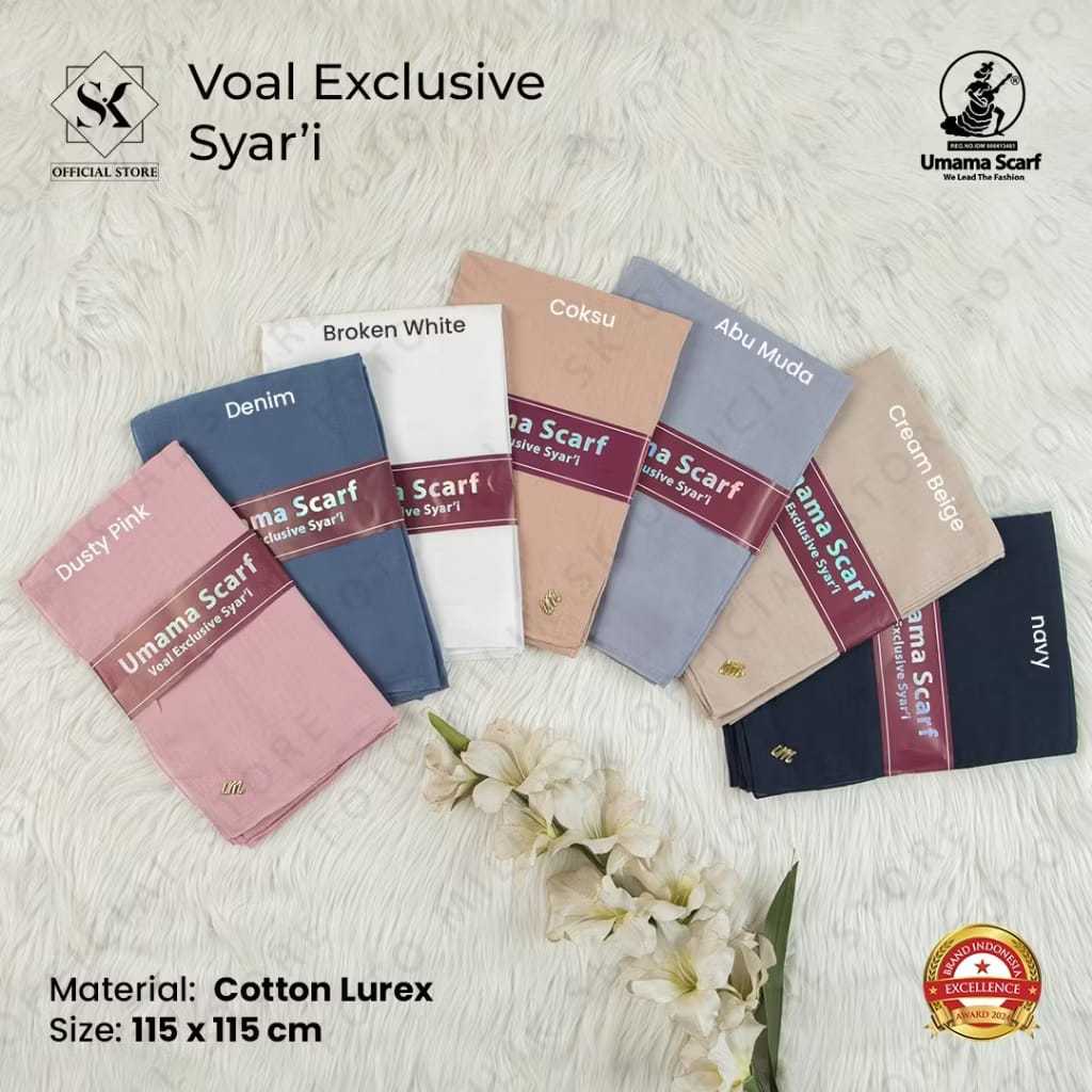ฮิญาบ Umama Scarf Vol Exclusive Siari Metal Logo Sewing 115x115 cm ...