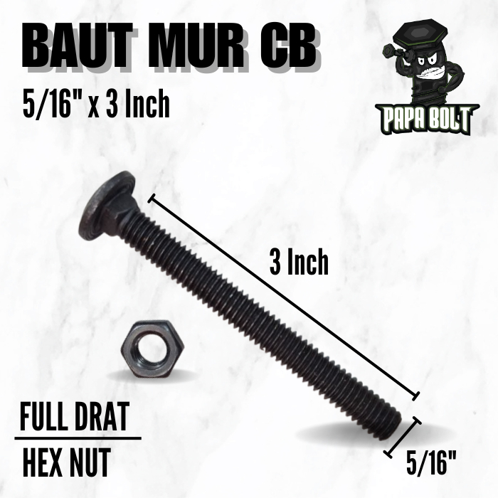 5/16" x 3 นิ้ว CB Nut Bolt | Shopee Thailand