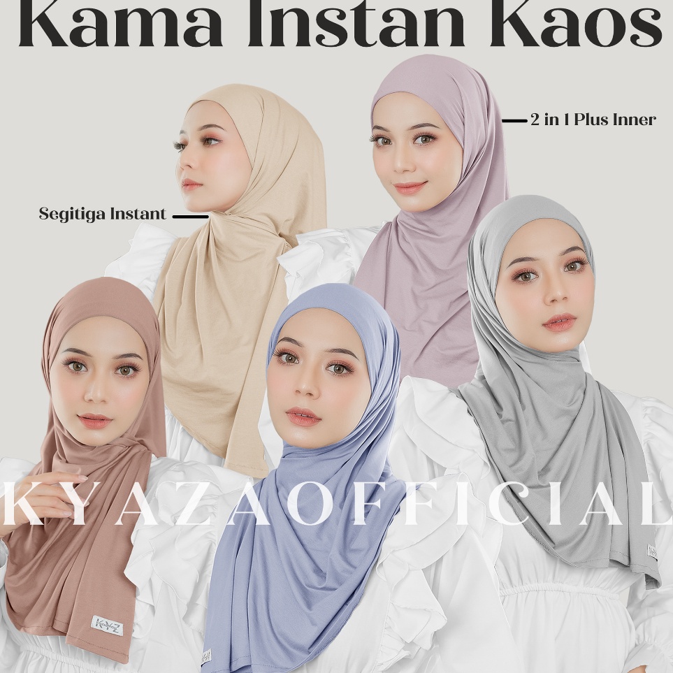 CODE K28K Kama Instant Triangle Hijab Premium เสื้อยืดเรยอนวัสดุ 2in1 plus ภายในสามเหลี่ยม Hijab ...
