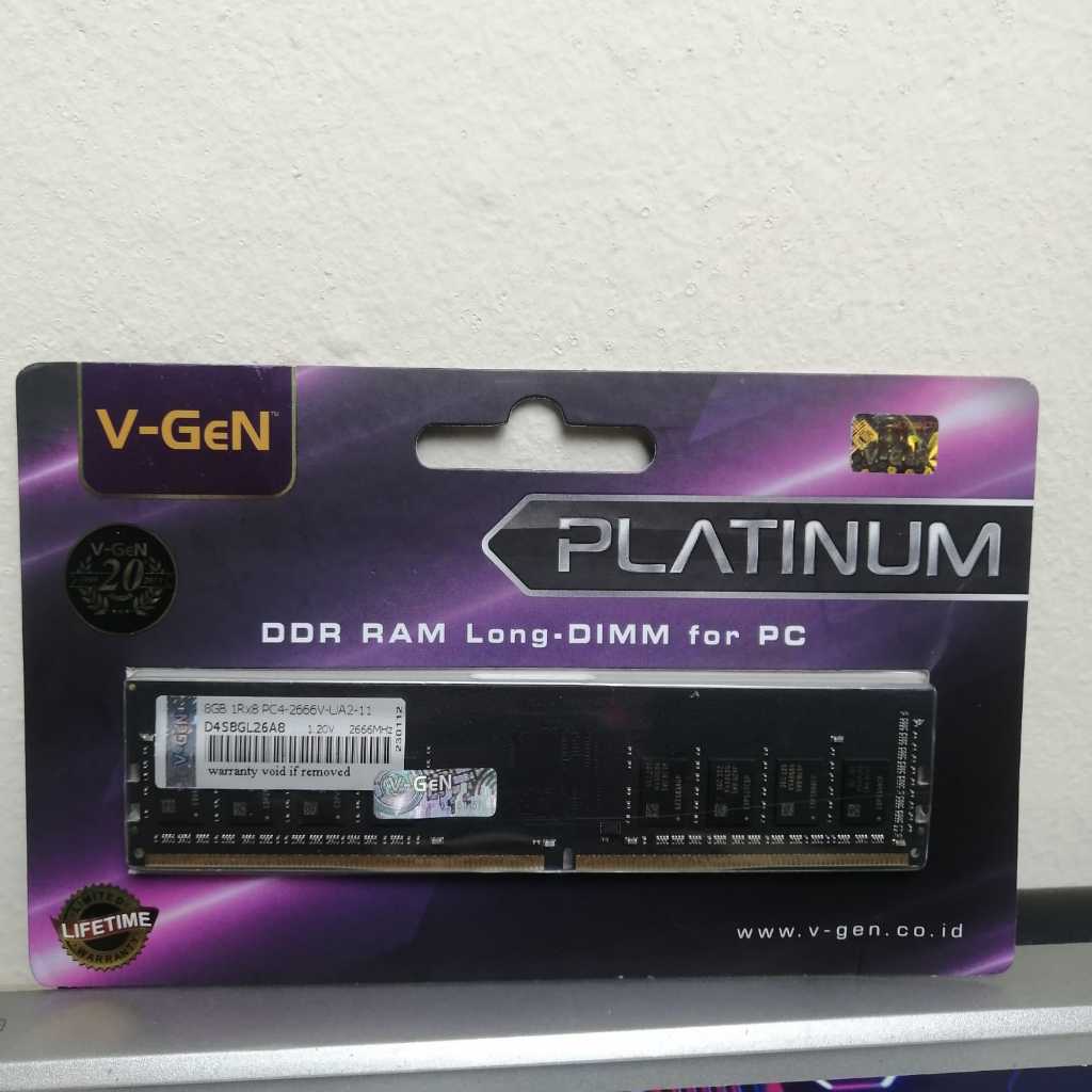 หน่วยความจํา DDR Ram PC คอมพิวเตอร์ VGeN DDR4 8gb PC21300 2666Mhz V-GeN Platinum Longdimm ...