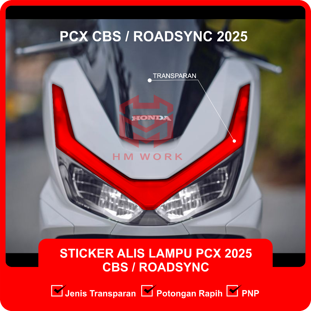 PCX CBS / ROADSYNC 2025 สติ๊กเกอร์สะท้อนแสงด้านหน้า | Shopee Thailand