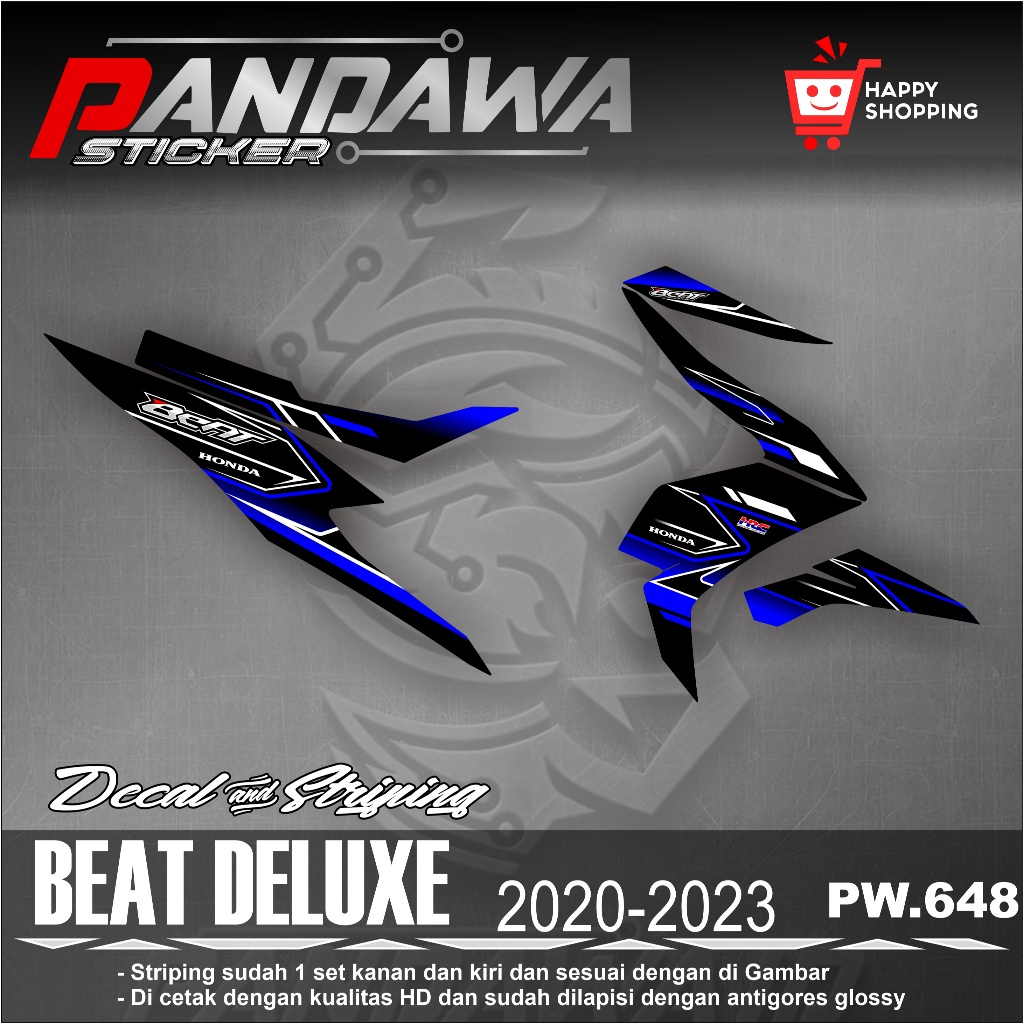 ล่าสุด 2020-2023 Beat Deluxe Striping สติกเกอร์ล่าสุด Beat สติกเกอร์รถ ...