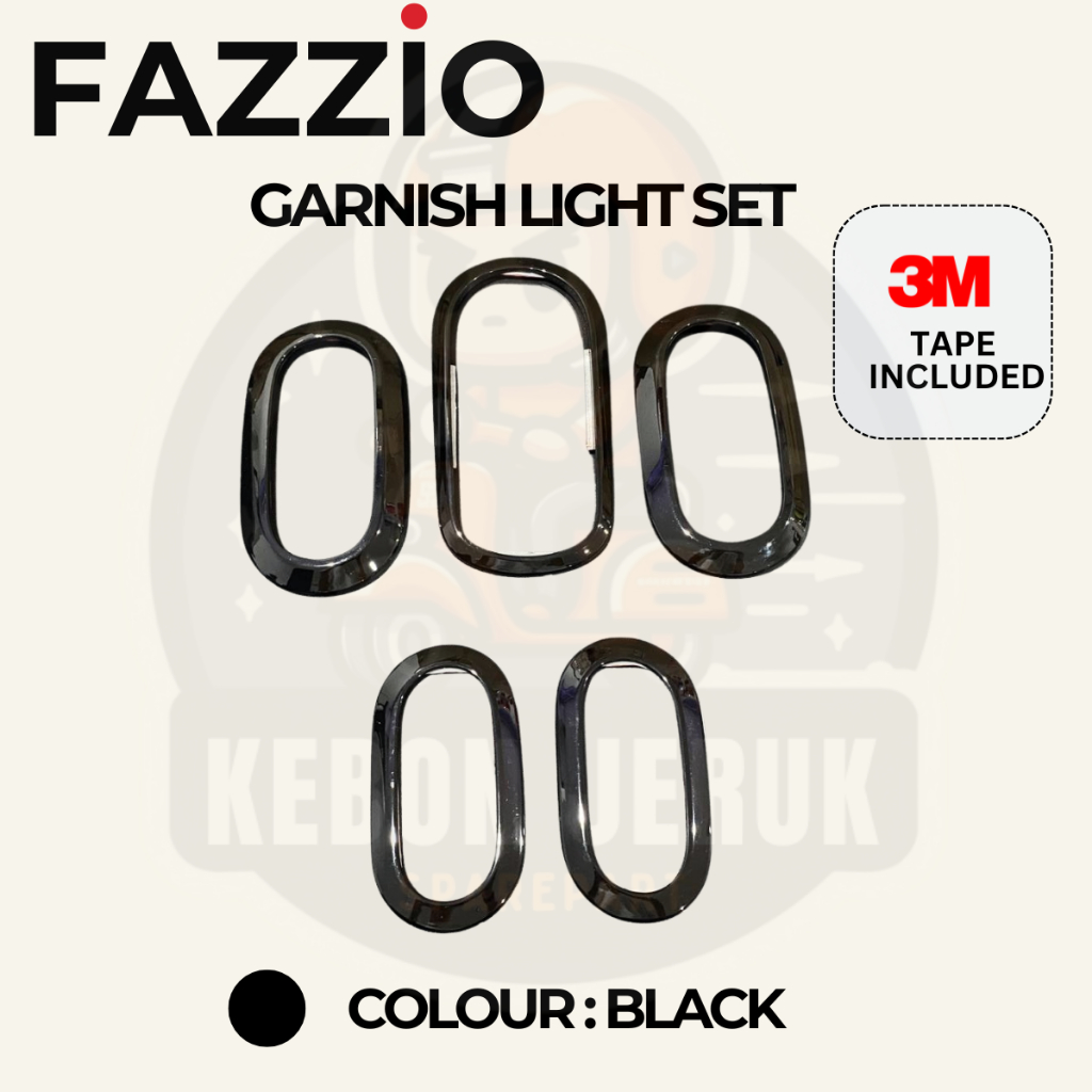 Yamaha Mio Fazzio Garnish Light Cover Light Trim Set สีดําคุณภาพสูง ...