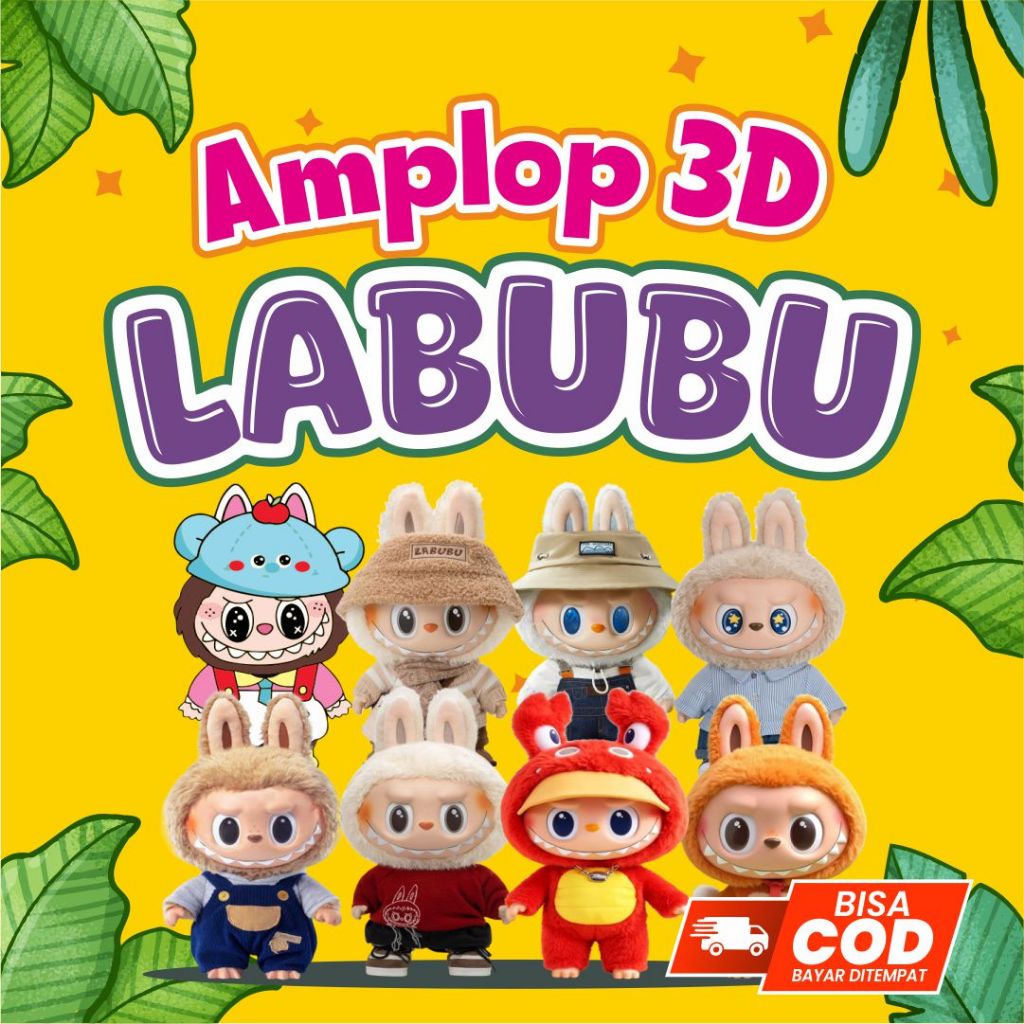 Eid 3D LABUBU ซองจดหมายพร้อมรูปภาพตัวละครตลกย้อนกลับ | Shopee Thailand