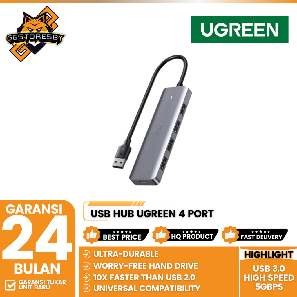 Usb HUB UGREEN 4 PORT USB 3.0 ความเร็วสูง 5GBPS 50985 | Shopee Thailand
