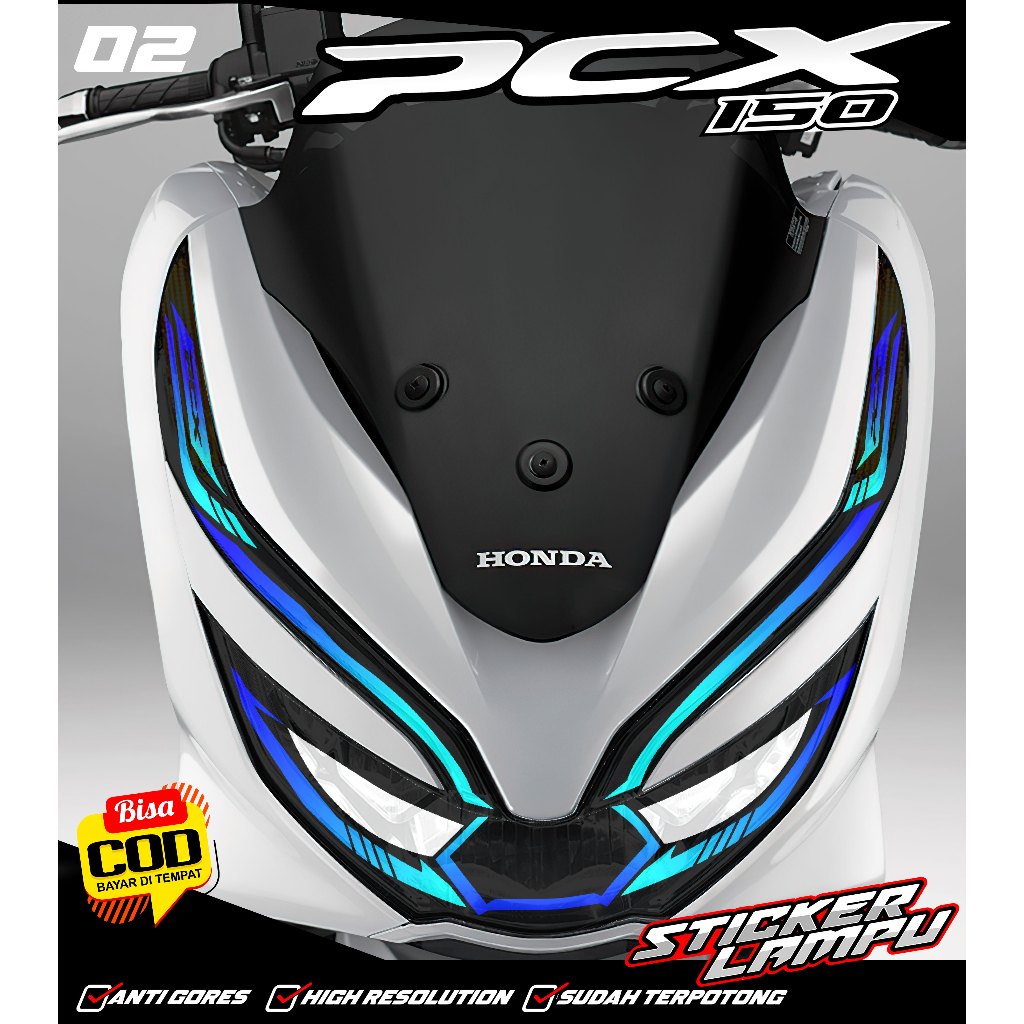 รหัส 02 PCX 150 LIGHT EYEBROW TRANSPARKENT STICKER - PCX 150 FRONT ...