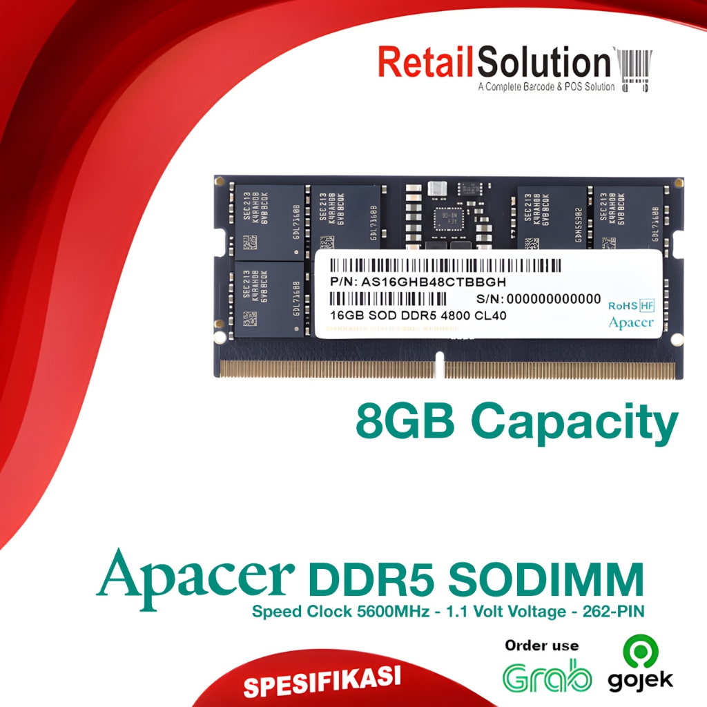 Ram Laptop Mini PC SODIMM DDR5 5600MHz - Apacer 1x 8GB 8 GB | Shopee ...