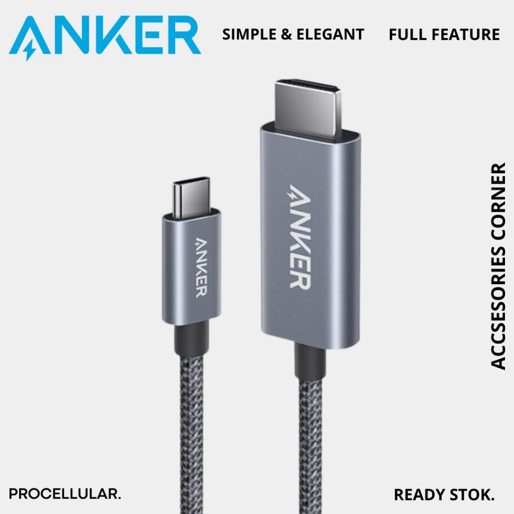 สาย Anker Nano USB Type C เป็น HDMI สาย 3FT 4K 60Hz ไนลอนถัก | Shopee ...