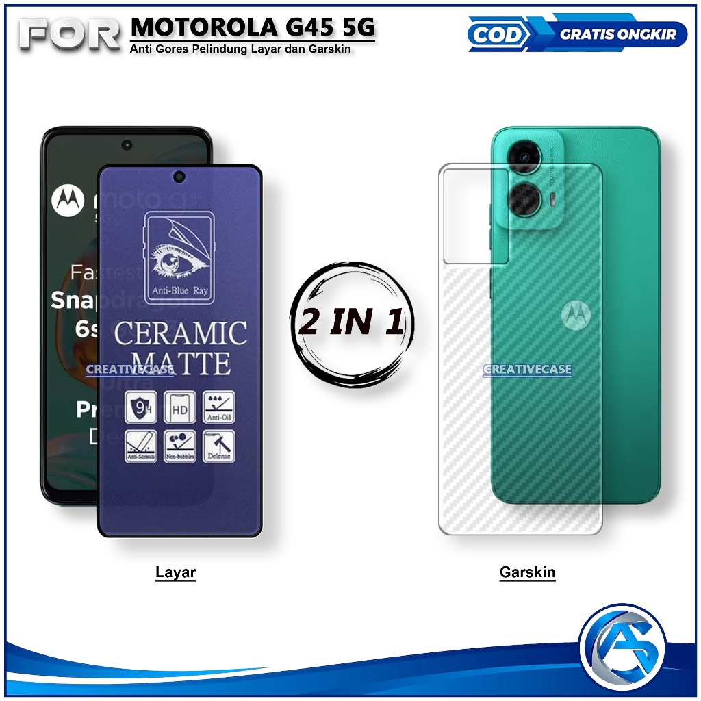 LAYAR แพคเกจ 2IN1 กระจกนิรภัย Anti Spy Motorola G45 Moto G34 ป้องกัน ...