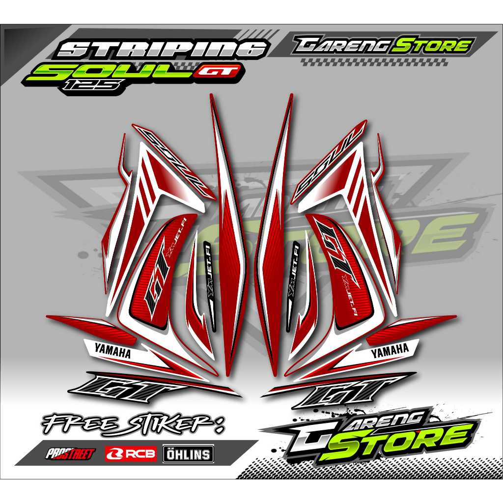 STRIPING VARIATIONS YAMAHA MIO SOUL GT 125 / สติ๊กเกอร์ LIST VARIATIONS ...