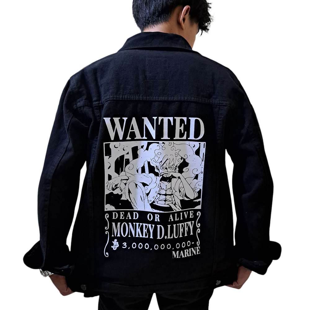 Plastisol Screen Printing Denim Jean Jacket - Monky D. ลูฟี่เกียร์ 5 สี ...