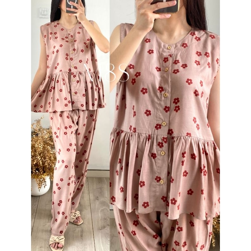 Moana Bumil Busui Friendly Premium ชุดนอนเรยอน By M8S Label | Shopee ...