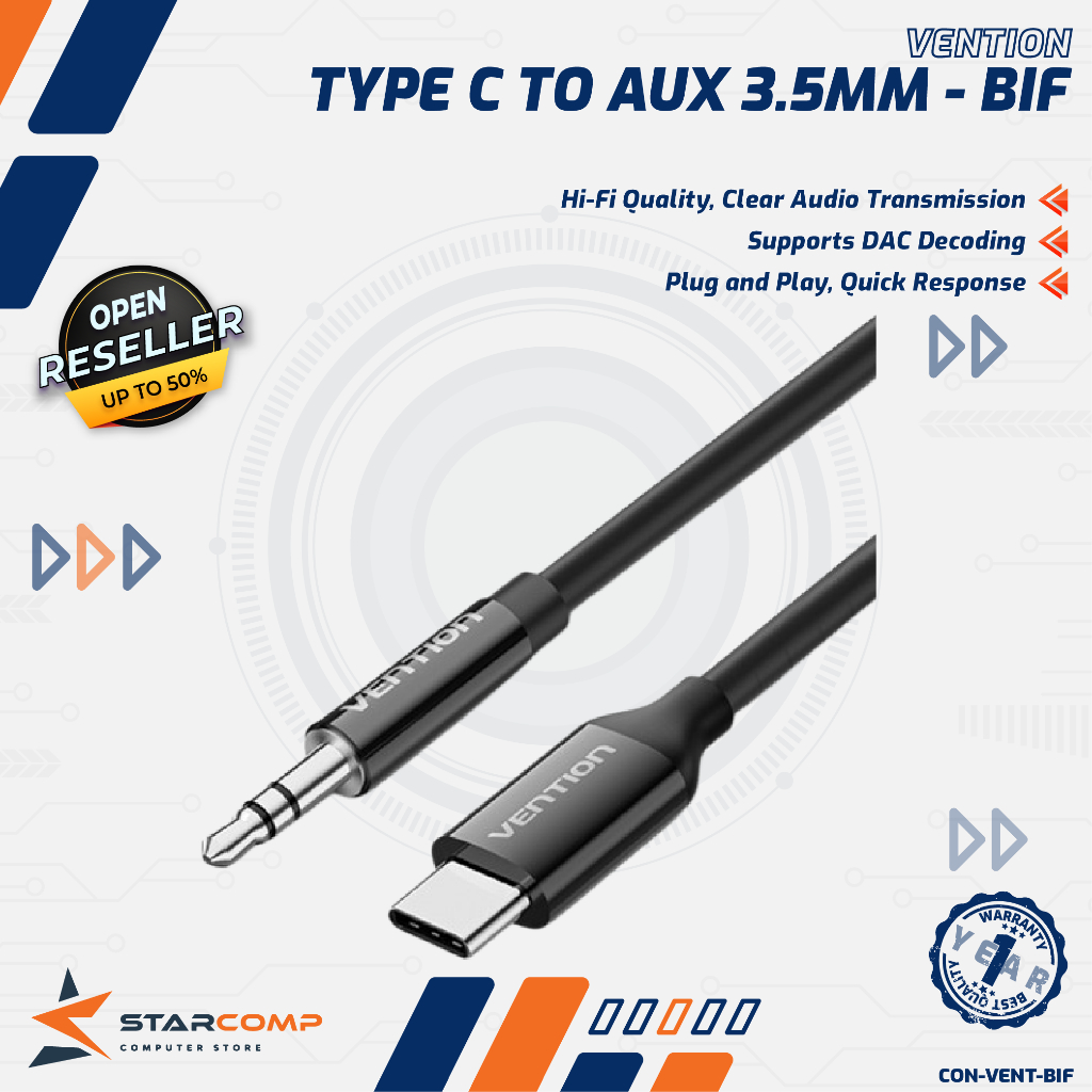 Vention BIF USB Type C ถึง 3.5 มม. สายสัญญาณเสียงชายพร้อมอะแดปเตอร์ DAC ...