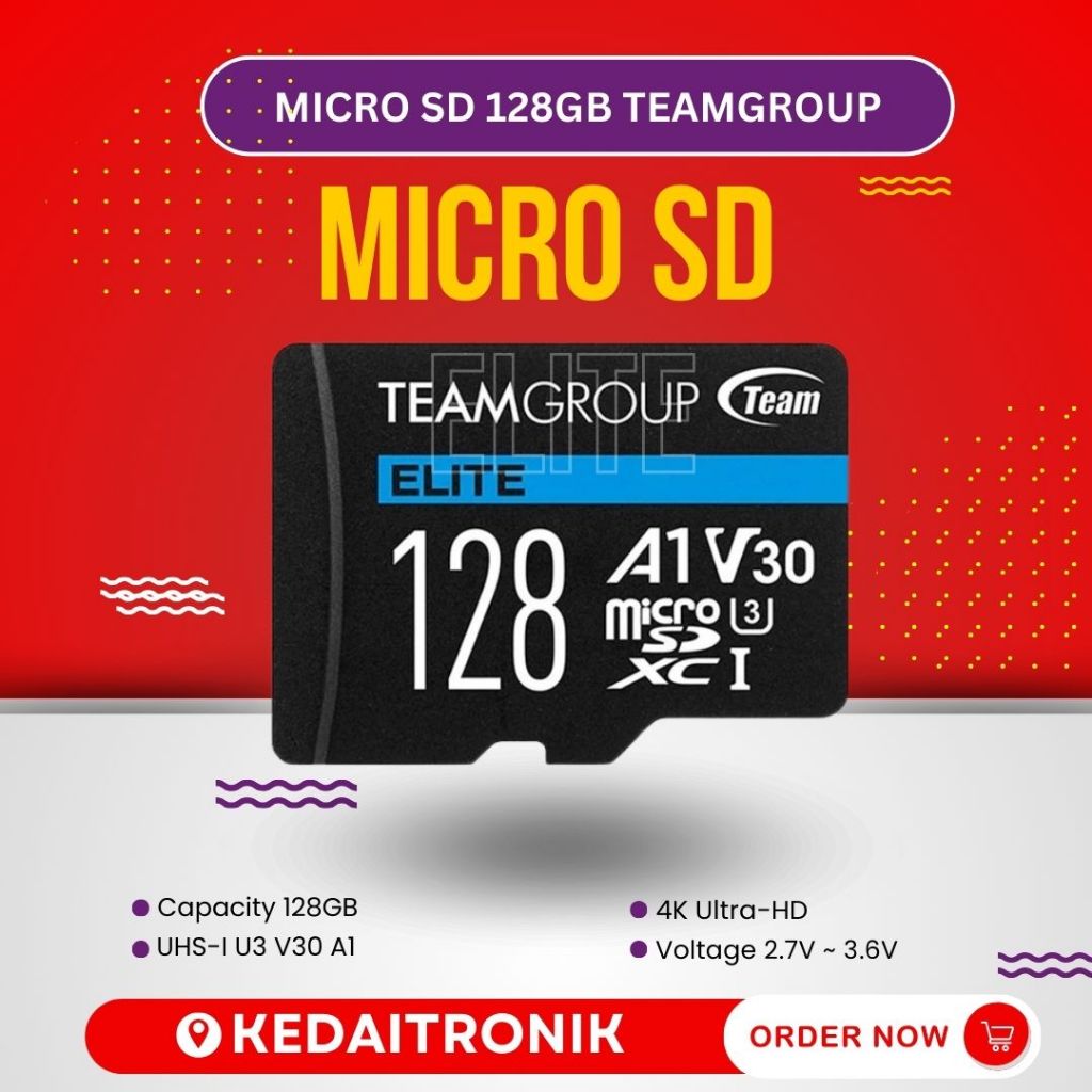 การ์ดหน่วยความจําใหม่ 128 GB MicroSD 128GB + ELITE A1 U3 UHS-1 TEAMGROUP อะแดปเตอร์ | Shopee ...
