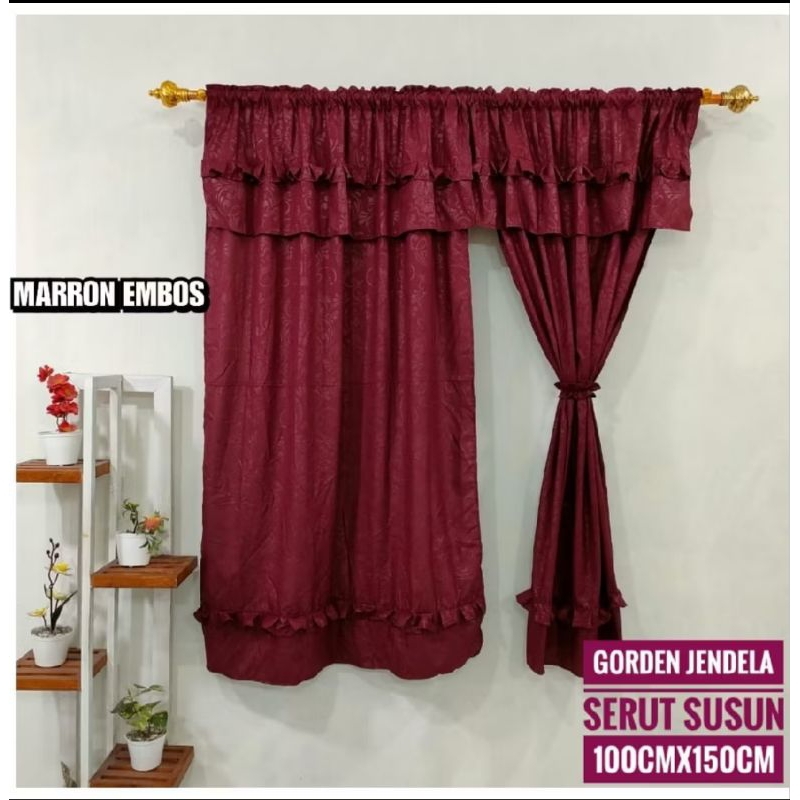 ผ้าม่านเชือกรูดลายนูนธรรมดา ผ้าม่านหูรูด สีเทา Maroon moca Uk 100X150 ...