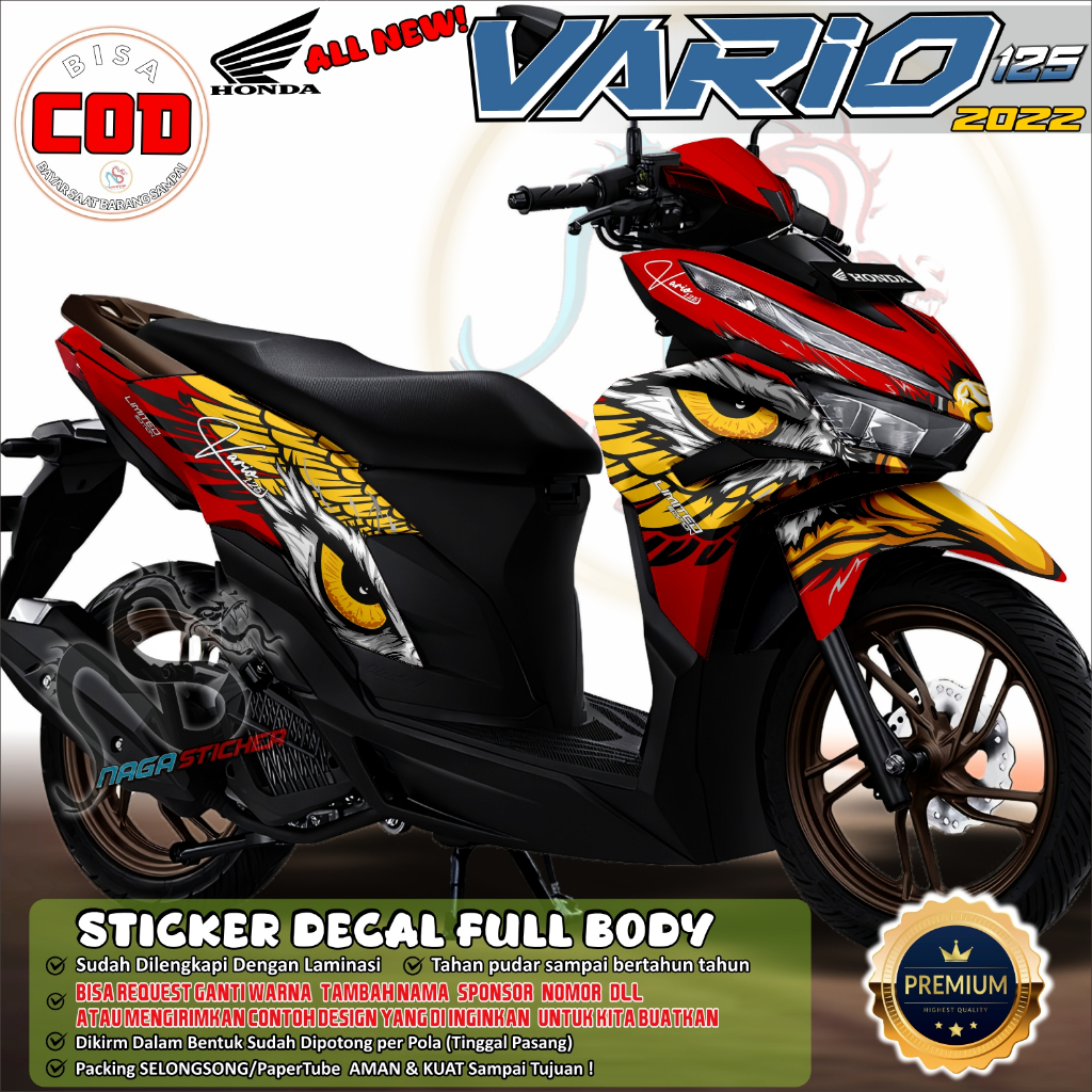 สติกเกอร์รูปลอกเต็มตัว Honda Vario ใหม่ 125 2022 BIRD CA2508 ออกแบบที่ ...