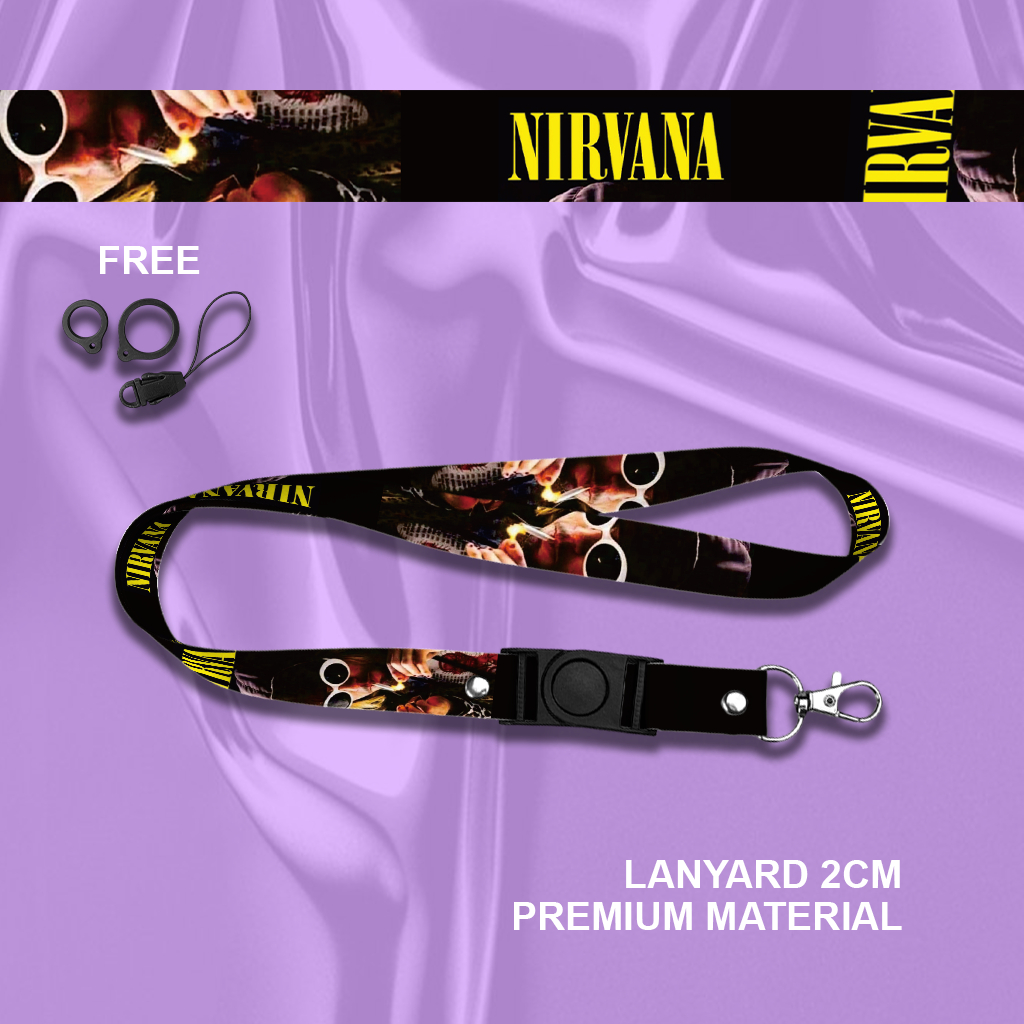 GANTUNAN NIRVANA สีเหลือง 2 ซม. ALL MOTIF LANYARD HP HANGER | Shopee ...