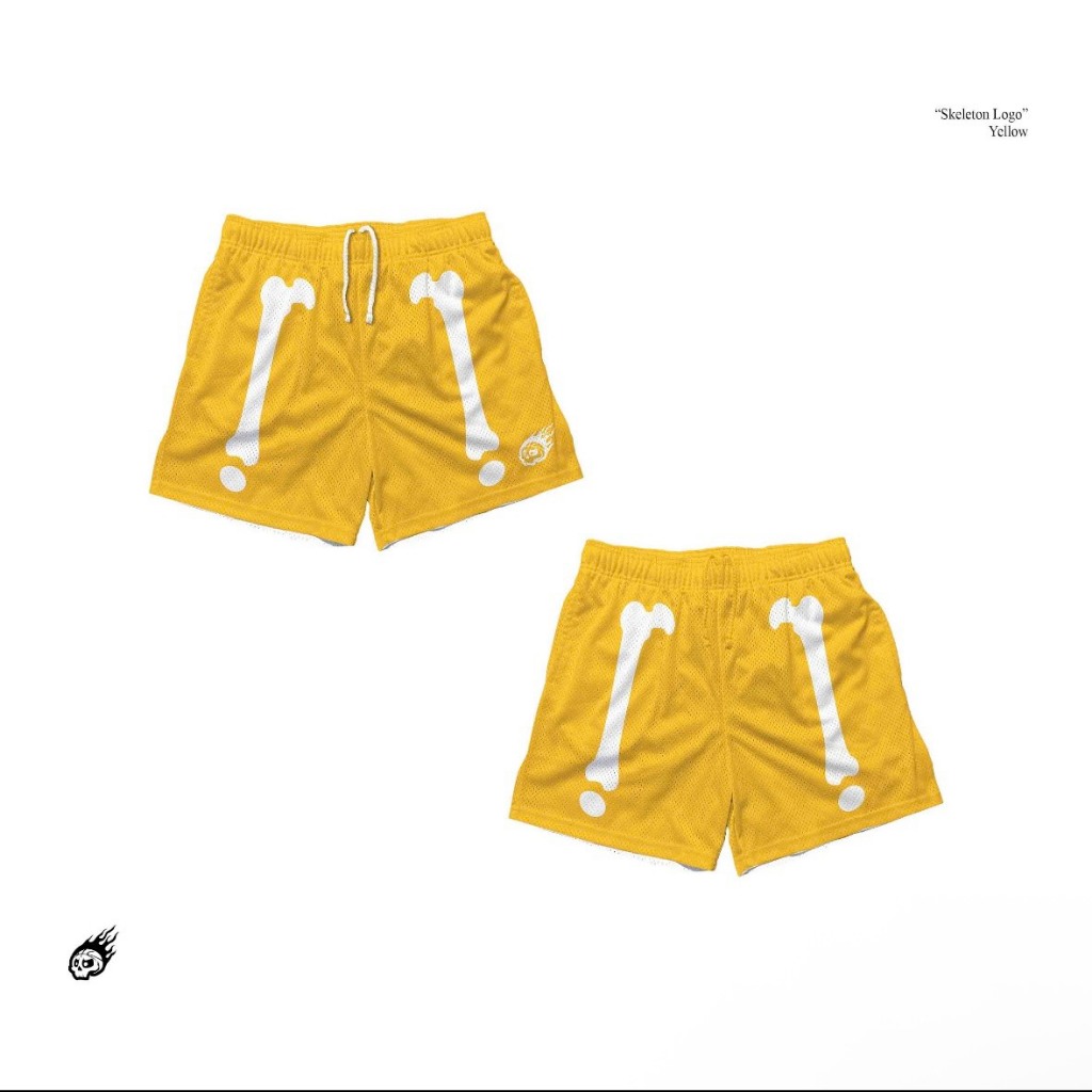 EMCN Mesh Short Skeleton Logo สีเหลือง | Shopee Thailand