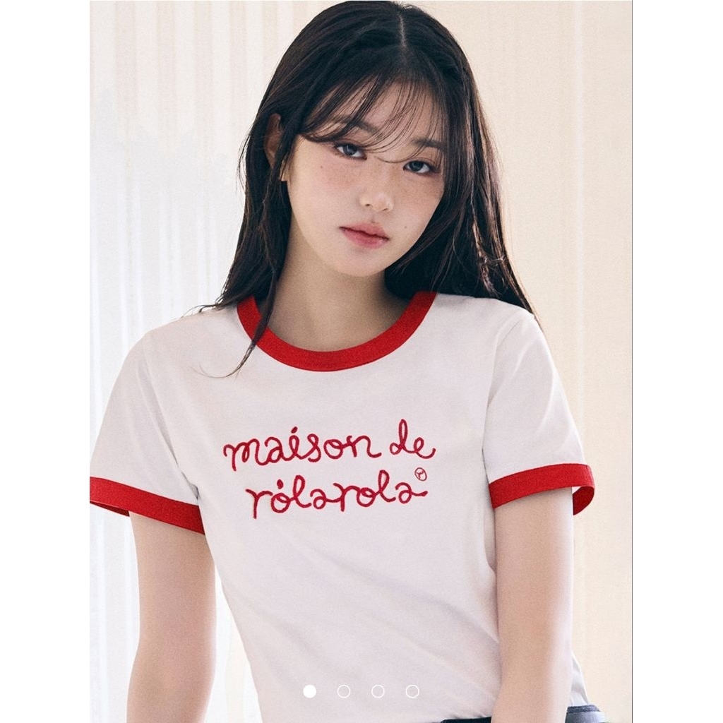 READY Maison De Rola Ringer เสื้อยืดสีขาวสีแดง Rola Rola Rolarola Kaos Jang Won Young | Shopee ...