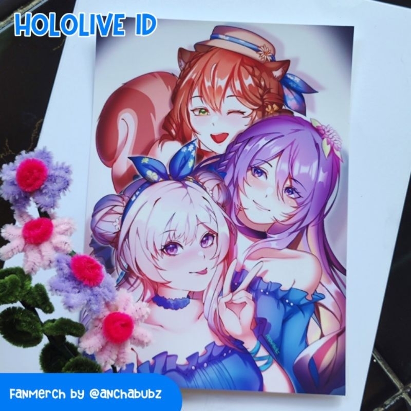ศิลปะพิมพ์ A5 HOLOLIVE ID GEN 1 (Moon Hoshinova, Ayunda Risu, Airani Iofifteen/Ioffi) FANMERCH ...