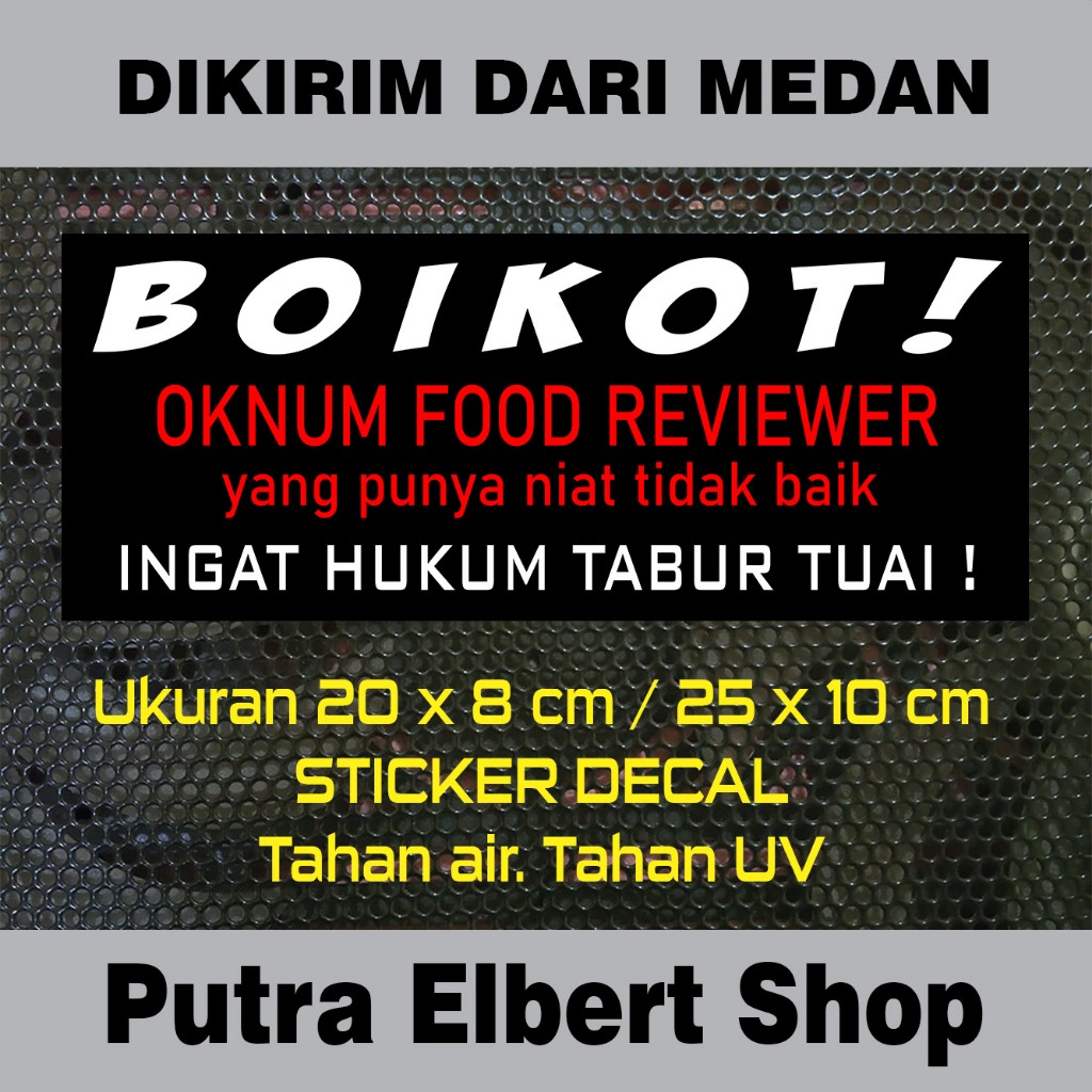 Boikot Oknum Food Reviewer สติ๊กเกอร์รูปลอกไวนิลกันน้ํา | Shopee Thailand