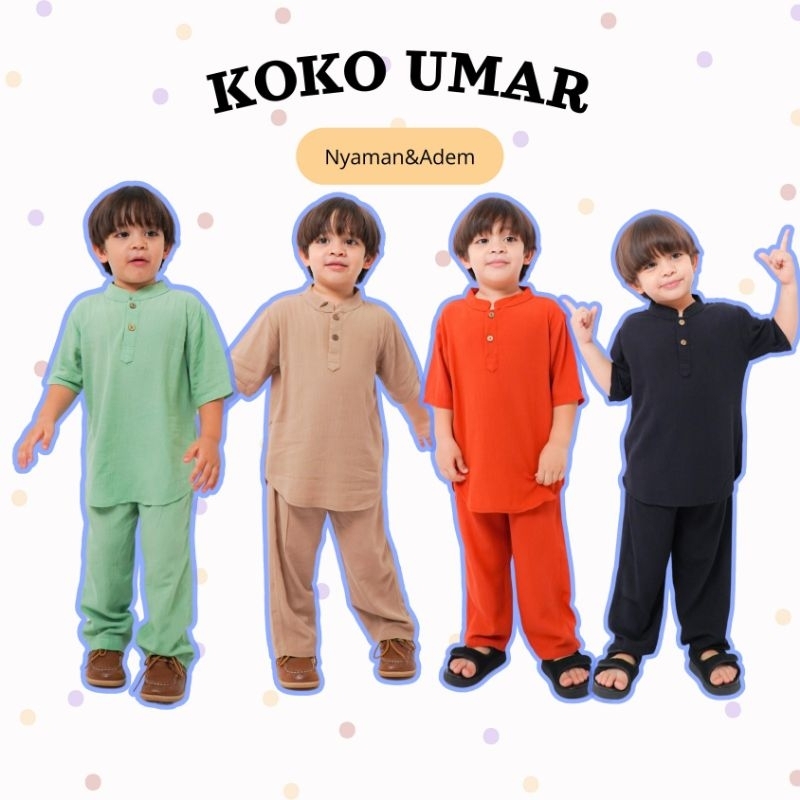 Koko Umar SET- Dinara Umar - เสื้อเชิ้ตเด็กชาย Koko [ขนาด 4 - 8 ปี] | ชุดเสื้อยืดผู้ชาย ชุดสูท ...