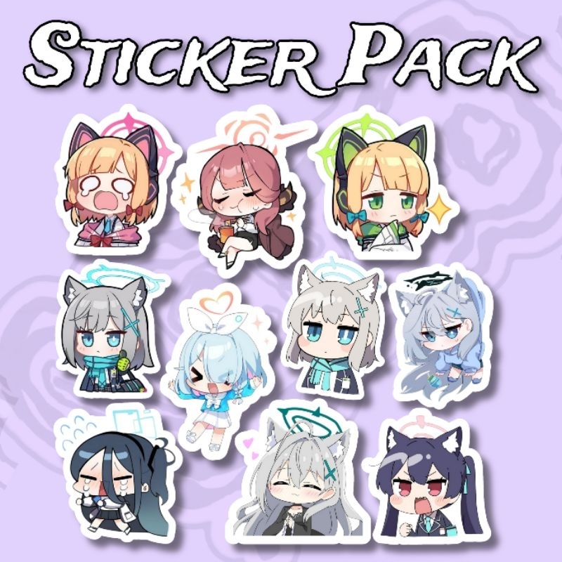 Blue Archive Chibi Cute Anime Sticker Pack บรรจุไวนิลกันน้ํา 10 ชิ้น ...