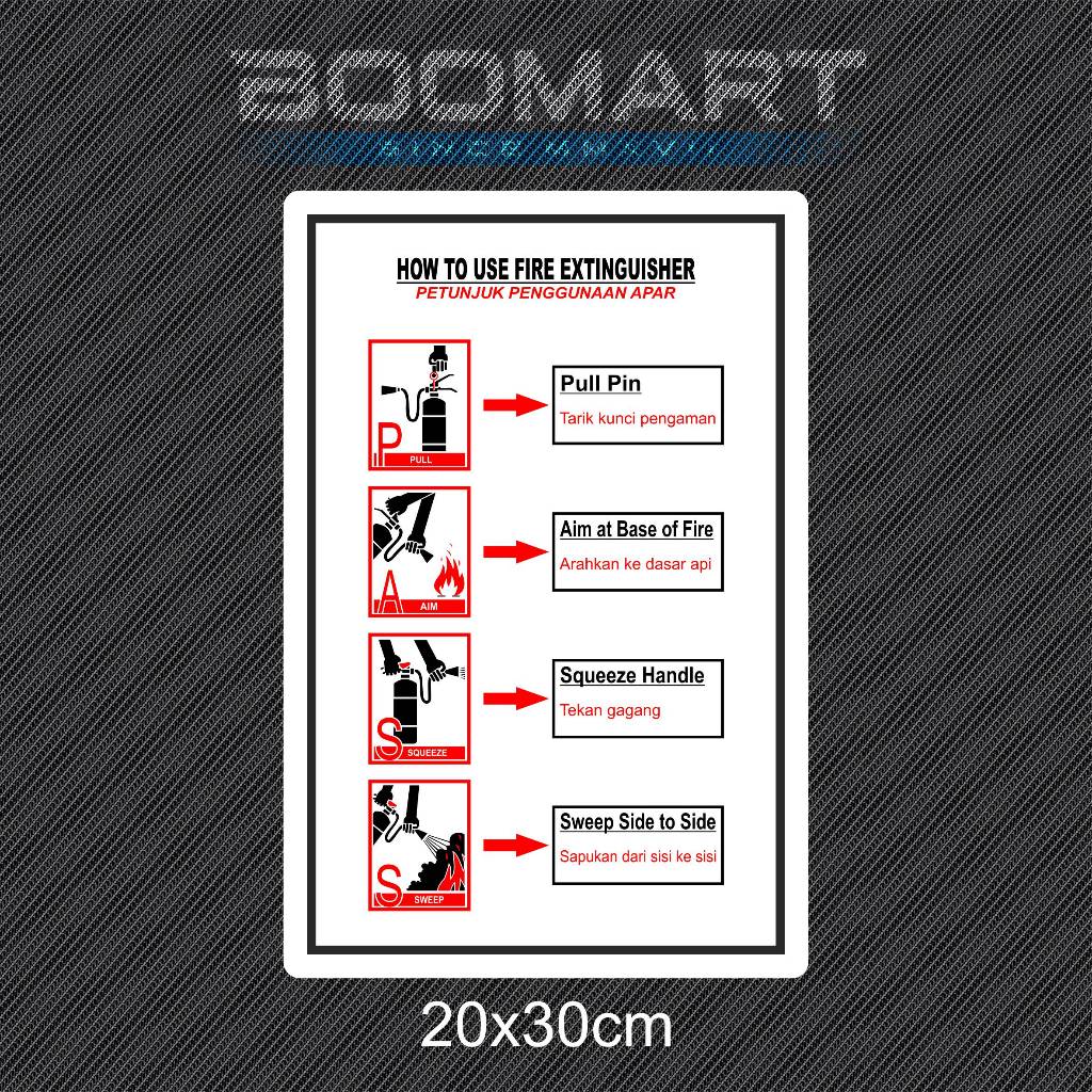 สติ๊กเกอร์ป้ายความปลอดภัย INSTRUCTION OF APAR USE | Shopee Thailand