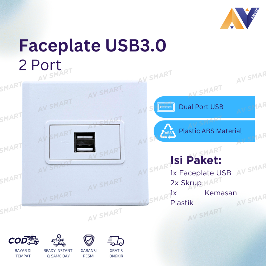 Faceplate USB3.0 2 พอร์ต Socket / Outlet / แผ่นติดผนัง USB 3.0 | Shopee ...