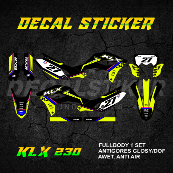 STABILO MERAH HIJAU UNGU DECAL STICKER KLX 230 SE FULLBODY (005) DECAL ...