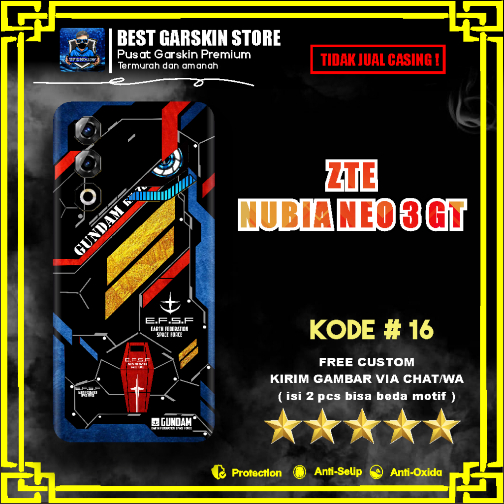 [CONTENTS 2 ชิ้น] Garskin NUBIA NEO 3 GT Sticker Motif 16-20 สามารถขอ ...